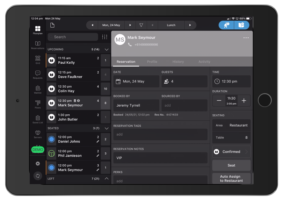 SevenRooms - Reservation Integration